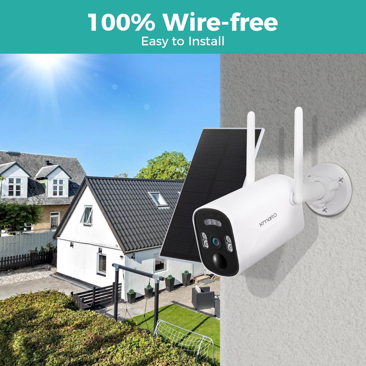 【WiFi 6】 XMARTO WiFi 6 Long Range Wire-Free Solar Home Security Camera ...