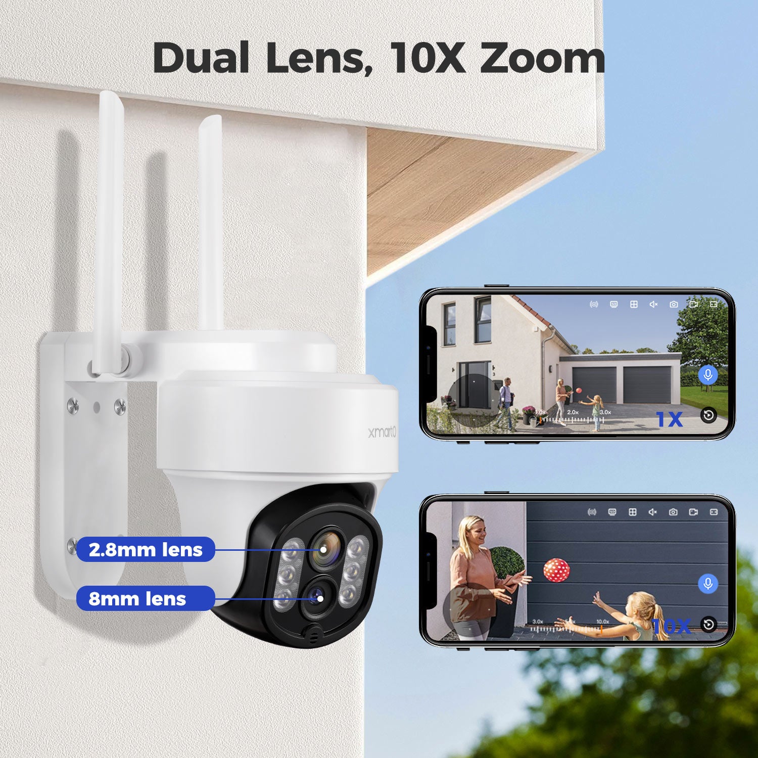 [WiFi 6 & 10X Zoom] XMARTO Wireless PTZ Security Camera System Outdoor ...