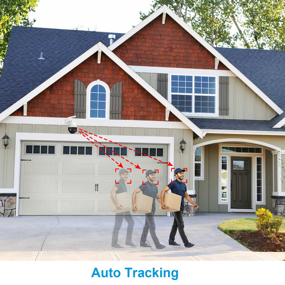 XMARTO 5MP 40x Zoom Auto-Track Rotation Wireless Security Camera AC Po ...