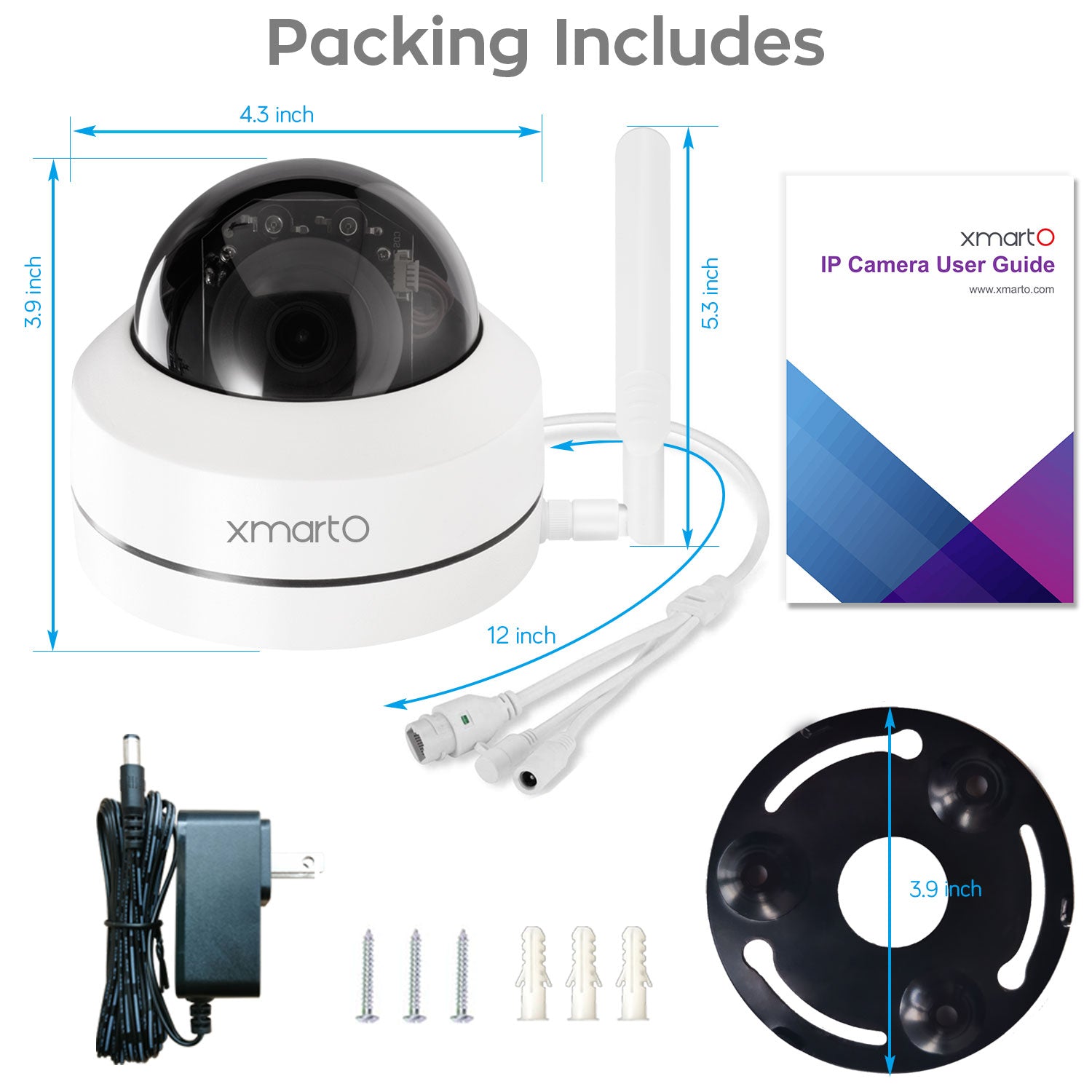 xmartO 2K HD Dome PTZ Wireless Security Camera with Auto Tracking and ...