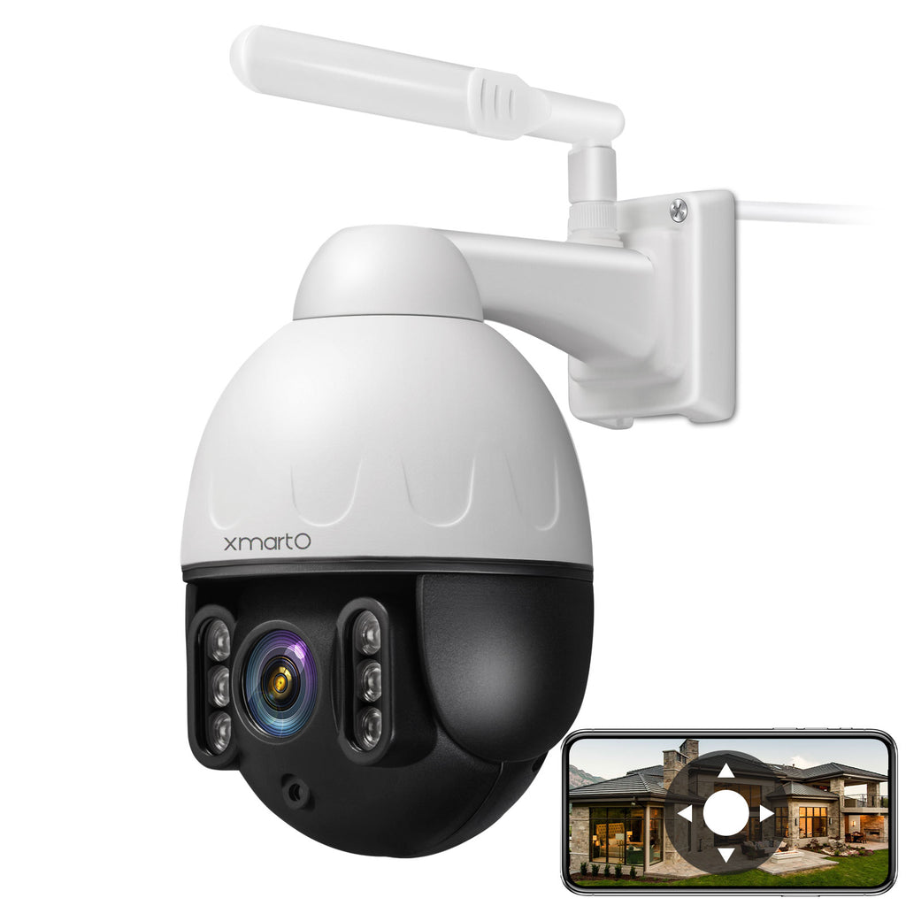 XMARTO 5MP 40x Zoom Auto-Track Rotation Wireless Security Camera AC Po ...